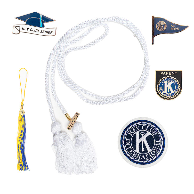 Key Club Graduation Bundle - White Cord | Kiwanis Family Products